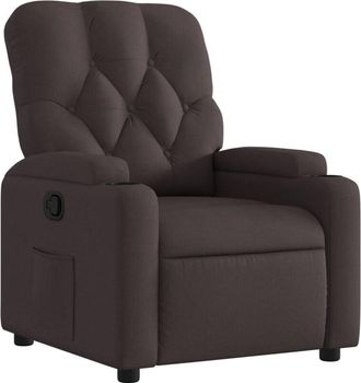 vidaXL Fauteuil inclinable Marron foncé Tissu Vidaxl