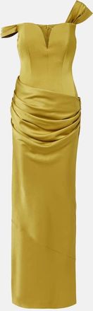 Alex Perry One-Shoulder-Robe aus Cr&ecirc;pe