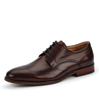 Digel Selleng Herren Business Schuhe | Echtleder Derbys mit Brogue-Muster, Elegante Schn&uuml;rschuhe f&uuml;r B&uuml;ro, Hochzeit, Festliche Anl&auml;sse | Gr&ouml;&szlig;e 40 EU
