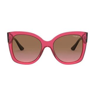 Vogue Eyewear Vogue, Femme, Accessoires, Rouge, Taille: 54 MM Lunettes de Soleil Audacieuses Rouge Cerise avec Verres Dégradés Violets