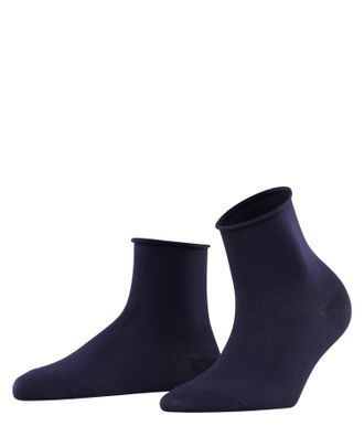 Falke Damen Kurzsocken Cotton Touch W SSO Baumwolle einfarbig 1 Paar, Blau (Dark Navy 6379), 35-38