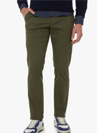 Tommy Hilfiger Pantalon droit en coton m&eacute;lang&eacute;