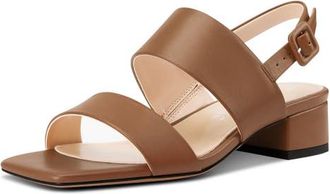 Castamere Femmes Bloc Chunky Bas Talon Heel Ouvert Carr&eacute; Bout Boucle Sandales Dress D&eacute;contract&eacute; Party Chaussures 3.5 CM Heels Marron 36 EU