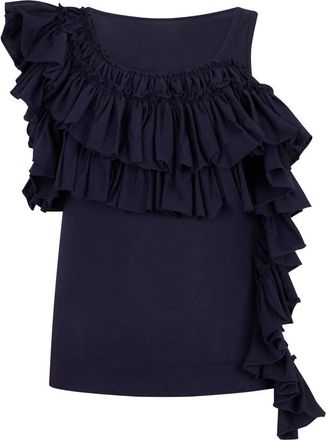 Dries Van Noten Femme, Tops, Bleu, Taille: 38 FR Asymmetric Top