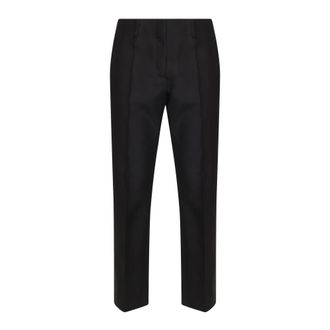 Dries Van Noten Abgerundete Woll-Seiden-Anzughose in verk&uuml;rzter Passform - - Trousers - Damen - Schwarzk - L