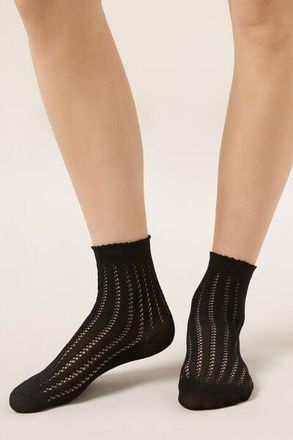Calzedonia Socken Mit Lochmuster Schwarz