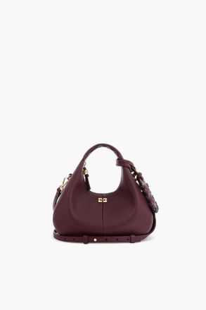 Ganni Mini Hobo Bag in Bordeaux Rouge - Pour Femme
