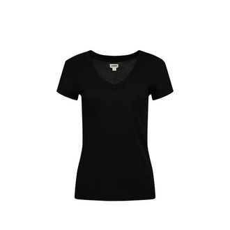 L'agence T-shirt manches courtes col V en coton
