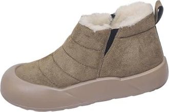 Generic Bottes dhiver pour femme avec doublure en polaire - Chaudes - &Eacute;l&eacute;gantes et d&eacute;contract&eacute;es - Bout rond - Talon plat - Confortables - &Agrave; enfiler - Classiq