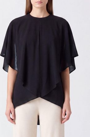 Jacquemus Blouse en cr&ecirc;pe &agrave; la coupe d&eacute;contract&eacute;e avec ourlet asym&eacute;trique
