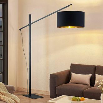 Arcchio [GEBRAUCHT] B-Ware Arcchio Mossa Bogen Stehleuchte Schwarz Gold Standlicht Stehlampe Leselampe E27