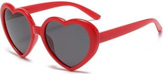 Generic Lunettes De Soleil Personnalis&eacute;es Coeur Mignon Femmes Photo Vacances Lunettes De Soleil(Red)