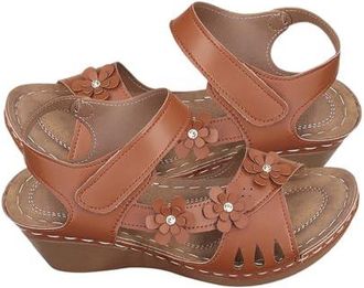 Generico Sandales dété pour femme, avec compensation décontractées, sandales ouvertes, antidérapantes, respirantes, antidérapantes, pour randonnée, été, élégan