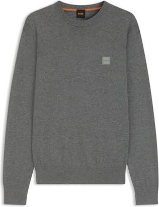 BOSS Hommes Kanovano S Pull en Coton et Cachemire avec étiquette logotée