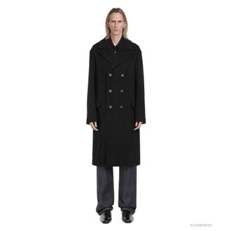 Fendi Wool Angora Double-Breasted Coat