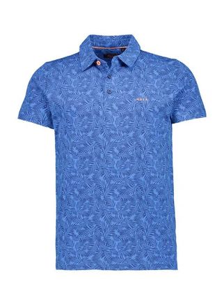 N.Z.A. Herren Polo-Shirt blau gebl&uuml;mt