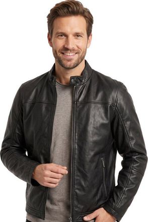 Bugatti Lederjacke Gino Bugatti - Herren Lederjacke Lammnappa schwarz