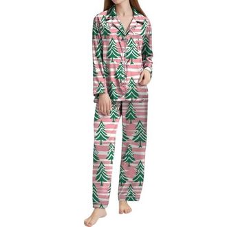 Generic Joli pyjama de Noël fantaisie pour femme - Coupe classique - Vêtement de nuit à boutons - Joli festival - Chemise élégante - Vêtements de nuit dintéri