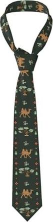 Generic Cravates Homme Chameaux V&eacute;g&eacute;tation Du D&eacute;sert Et G&eacute;om&eacute;trie Sombre Tendance Tie Formelle Cravate Pour Travail L&Eacute;cole Mariage
