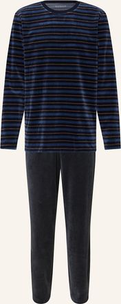 Schiesser Schlafanzug Casual Nightwear Aus Nicki blau