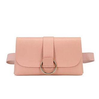 Generic Sac banane pour femme, cha&icirc;ne, sac de ceinture, sac &agrave; bandouli&egrave;re, sac &agrave; bandouli&egrave;re l&eacute;ger pour femme, rose, taille unique