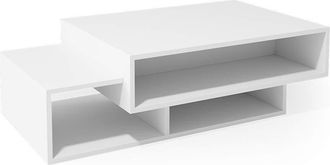 Vicco Couchtisch Bari, Couchtisch mit der Ablage, Weiß, 105 x 60 cm