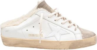 Golden Goose Low-Top Sneaker - Sneakers Super Star Leather Sabot White And Taupe - Gr. 37 (EU) - in Wei&szlig; - f&uuml;r Damen