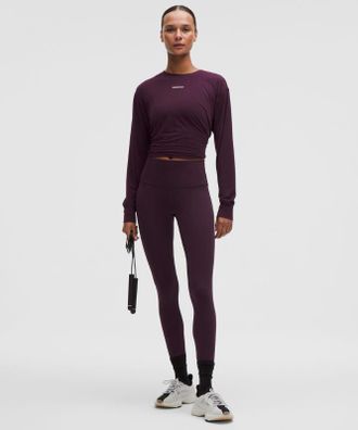 lululemon Pantacourt Wunder Train taille haute pour Femmes - 58 cm - Noir/Violet - Taille 10