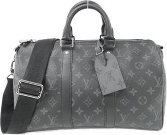 Louis Vuitton unisex, Pre-owned, Noir, Taille: ONE Size Keepall Bandouliere Monogram Eclipse Boston bag doccasion
