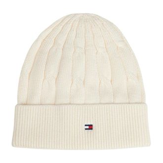 Tommy Hilfiger Bonnet en maille torsad&eacute;e - unisex - Accessoires - Blanc - Taille: S/M