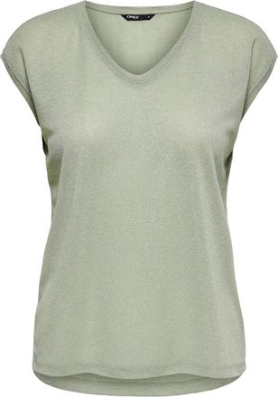 Only ONLSILVERY S/S V Neck Lurex TOP JRS NOOS