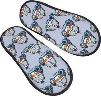 Generic Voiture De Police Femme Homme Pantoufles Doux Chaussons Confortable Chaussures De Maison Pour Hiver Maison Automne L