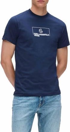 Karl Lagerfeld Homme T-Shirt Slim &Agrave; Manches Courtes avec Logo Coupe Slim, Noir, L