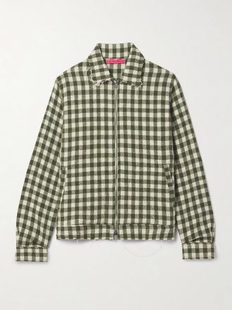 The Elder Statesman Decan Kaschmirjacke Mit Gingham-karomuster - Gr&uuml;n