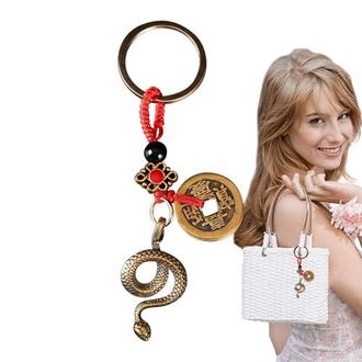 Generico Pendentif de porte-clés serpent, porte-clés serpent 2025 | Pendentifs de sac en laiton Pendentif de porte-clés vintage en serpent | Porte-clés animal 