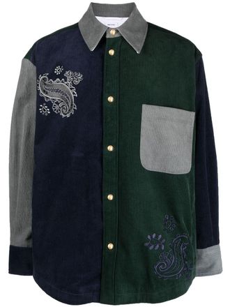 Thom Browne surchemise &agrave; design patchwork - Bleu