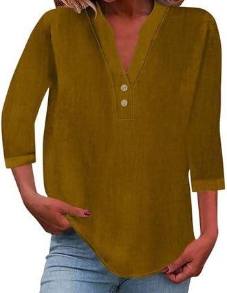 Generic HUIFUAO Tee Shirt Rouge Femme Tshirt Lin Femme T Shirt Femme Blanc Tee Shirt Femme Manche 3/4 Tshirt Oversize Femme T Shirt Manche Longue Femme Tee Sh