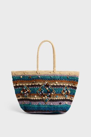 Gerard Darel Panier en raphia - ANOUK - Bleu