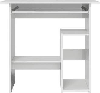 Generic Computertisch mit Ablagefl&auml;chen, Home-Office-Schreibtische, Moderner Schreibtisch mit Offenen Regalen f&uuml;r Schlafzimmer, Wohnzimmer (Hochglanzwei&szlig;)