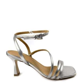 Roberto Festa Milano Silberne- laminierte High Heel Sandalen - - Shoes - Damen - Grau - 39 EU