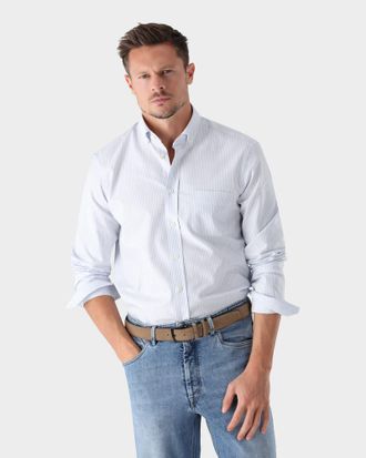 van Laack Gestreiftes Oxford-Hemd mit Button-Down-Kragen