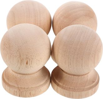 BESPORTBLE Sewroro Unlackierte Balusterspindeln aus Massivholz 4 St&uuml;ck Hellgelb Dekorative R&ouml;mische S&auml;ulen f&uuml;r M&ouml;bel und Weinschrank Dekoration Vielseitige Gel&auml;n