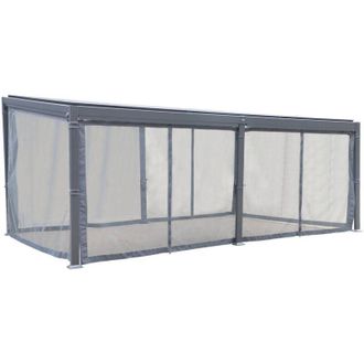 Hesperide Hesperide - Moustiquaire pour pergola bioclimatique Avila graphite 6 x 3,5m en polyester - Hesp&eacute;ride