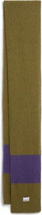 Armedangels Unisex Schal aus Alpaca-Woll Mix SAABE STRIPED UN-WASTED Oliva-dark Purple Stone