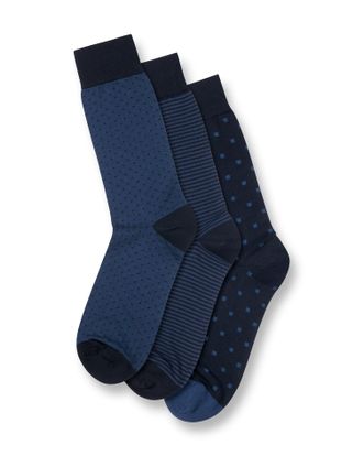 CHARLES TYRWHITT Rippstrick-Baumwollsocken - Indigoblau