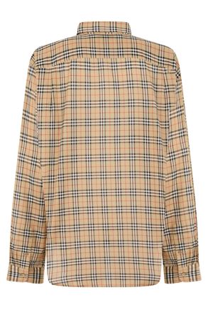 Burberry Mens Long-Sleeve Shirt Sand Check Cotton