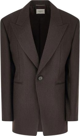 Saint Laurent Sakko mit Einreiher - - Jackets - Herren - Braun - M