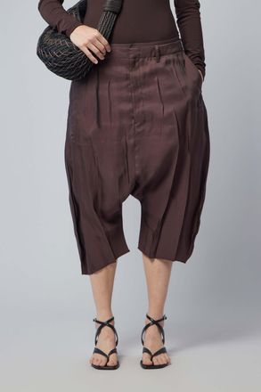 Christophe Lemaire Creased Dropped Crotch Bermudas