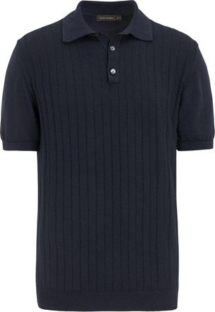 Oscar Jacobson Homme, Tops, Bleu, Taille: XL Polo &agrave; rayures Barto bleu nuit
