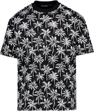 Karl Lagerfeld Herren T-Shirt schwarz gemustert